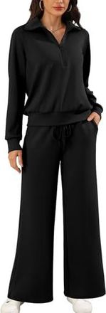 SHEKINI Survetement Femme Ensemble de Surv&ecirc;tement Deux Pi&egrave;ces &agrave; Manches Longues D&eacute;contract&eacute; Ensembles Sports Haut avec demi-fermeture &eacute;clair Pantalon de joggi