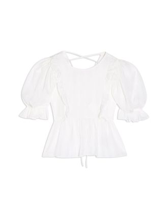 Topshop GINGHAM PUFF SLEEVE