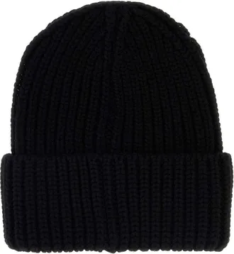 Saint Laurent BONNET Ribbed Wool Beanie - Black