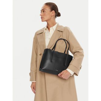 Calvin Klein Handtasche Calvin Klein Foil Logo Small Tote LV04F3275G Schwarz