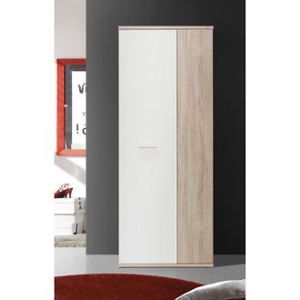 Loftscape home24 Schrank Purtsi 69 x 179 x 35cm Weiß/Beige/Eiche Sonoma Dekor