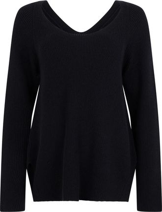 Fabiana Filippi Femme, Pulls, Noir, Taille: 40 FR Pull &agrave; col en V