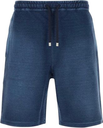 Loewe Homme, Shorts, Bleu, Taille: M Denim Cotton Blend Drawstring Shorts