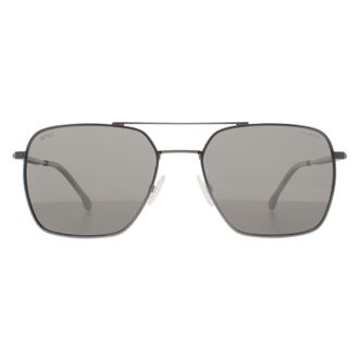 HUGO BOSS Aviator Herren Matt Dunkel Ruthenium Grau Polarisierte BOSS 1414/S
