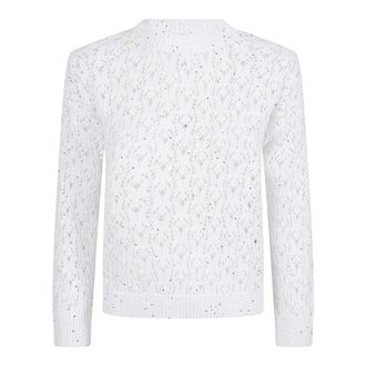 Eleventy Rundhals-Pullover mit offener Strickung - - Knitwear - Damen - Wei&szlig; - XS
