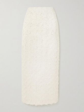 D'Estr&euml;e Paris Monica Midirock Aus Biobaumwoll-twill Mit Fransen - Ecru