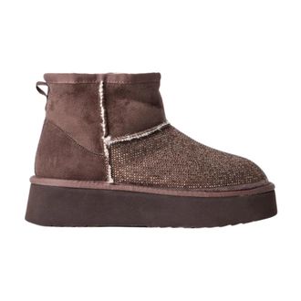 Ga&euml;lle Paris Pelz Eskimo Stiefel mit Strass - - Shoes - Damen - Braun - 40 EU
