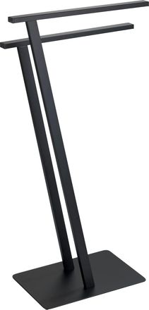 WENKO Handtuchständer Mod. Lirio, Handtuchhalter freistehend, Kleiderständer, aus lackiertem Stahl, 20 x 76,5 x 40 cm, Schwarz matt