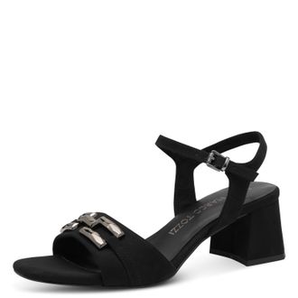 Marco Tozzi Damen Sandalen mit Absatz Elegant Blockabsatz, Schwarz (Black), 36 EU