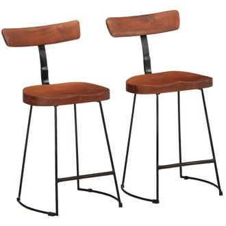vidaXL Vidaxl - Tabourets de bar lot de 2 49x43x79 cm bois de manguier massif
