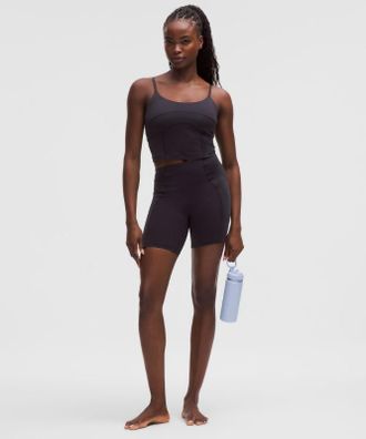 lululemon Align Shorts mit hohem Bund Satin f&uuml;r Frauen - 15 cm - Gr&ouml;&szlig;e 14 in Nightmoth