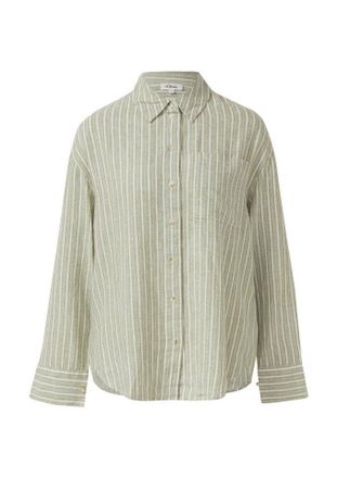 s.Oliver Langarmbluse Bluse Gestreifte Bluse aus Leinenmix