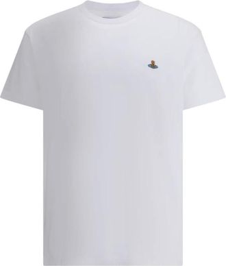 Vivienne Westwood Homme, Tops, Blanc, Taille: XL Orb Logo T-shirt en Coton