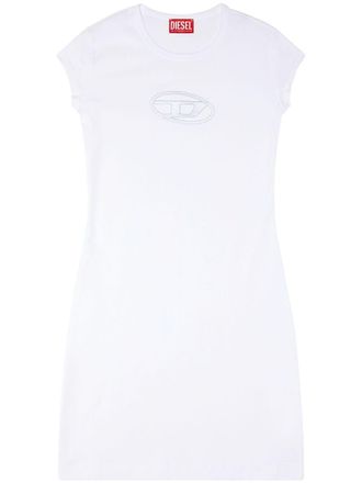Diesel Minikleid mit Logo-Patch - Weiß