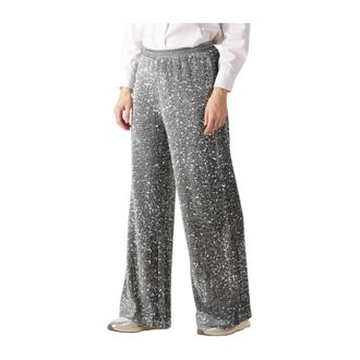Summum Sequin Velour Hose Glamour Look - - Trousers - Damen - Grau - S