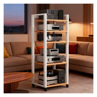 Generic Audio Rack HiFi Regal 5-lagiges Eckregal F&uuml;r AV-Medien, Audio-Video-Medienst&auml;nder/Entertainment-Center, Verst&auml;rker/Lautsprecher/Plattenspieler/CD-Rack