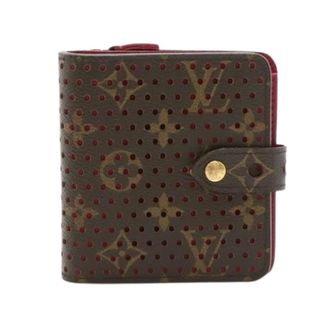 Louis Vuitton Portefeuille zipp&eacute; compact Monogram Perfo Pre-owned - Femme - Pre-owned - Brun - Taille: ONE Size
