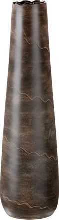 Gilde Keramik Vase Wave XXL - Dekovase wasserdicht H&ouml;he 70 cm braun - Dekoration Wohnzimmer - europ&auml;ische Herstellung