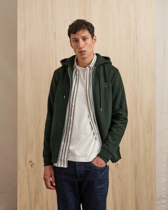 Faguo Sweat zipp&eacute; vert fonc&eacute;