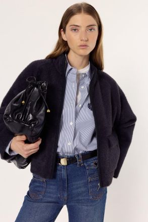 Gerard Darel Gilet zipp&eacute; poilu - ELVIRA - Gris moyen