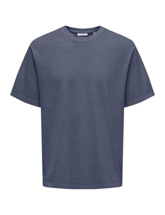 Only & Sons Herren Onsdistress RLX Ss Tee Noos, Vintage Indigo, L EU