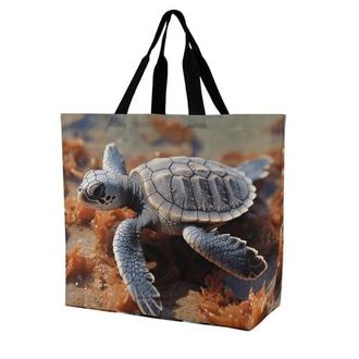 Generic Tortue Marine Coup&eacute;e Sac A Main Femmes R&eacute;utilisable Sacs De Courses L&eacute;ger Sac Fourre-Tout Pour Plage Voyage Universit&eacute;