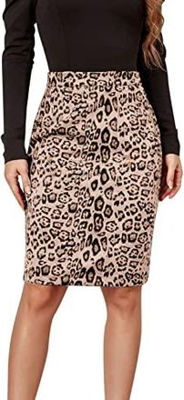 Generic 2025 Jupe Sexy Femme Imprim&eacute; L&eacute;opard- Jupe Mi Longue Taille Haute Style Vintage Slim D&eacute;contract&eacute; Chic Et &Eacute;l&eacute;gants De Tous Les Jours Temp&eacute;rament Passe-