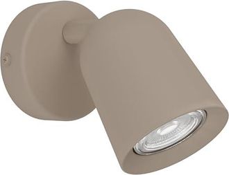 Eglo Spot Wandlampe Camaldoli, Wandleuchte innen, Leselampe mit flexiblem Strahler, Wandstrahler schwenkbar aus Stahl in Sandfarben, GU10 Fassung