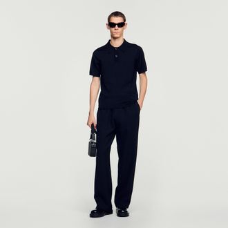 Sandro Strick-Poloshirt mit kurzen &Auml;rmeln
