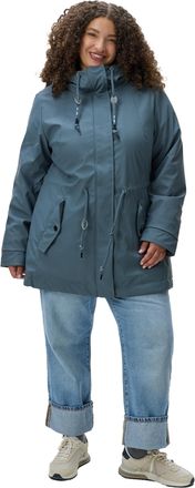 Ragwear Damen Winterjacke langer Regenmantel wasserdicht warm gef&uuml;ttert mit Kapuze Monadis Rainy II Intl. Grey23 Gr. XXL
