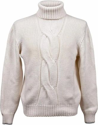 Brunello Cucinelli Homme, Pulls, Beige, Taille: S Pull en cachemire de luxe