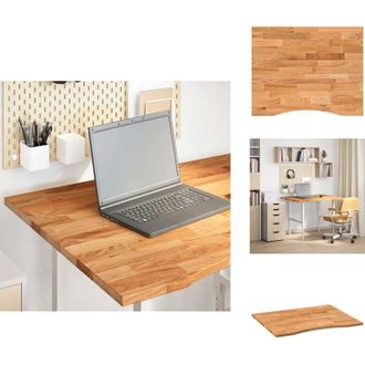 vidaXL Vidaxl - Schreibtischplatte Hellbraun 100x80x2,5 cm Massivholz Eiche - Schreibtischplatte - Schreibtischplatten - Arbeitsplatte - Tischplatte