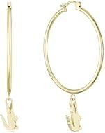 Lacoste Créoles Pour Homme et Femme Collection CROCODILE en Or Jaune avec un Charm en forme de Crocodile - 2040376