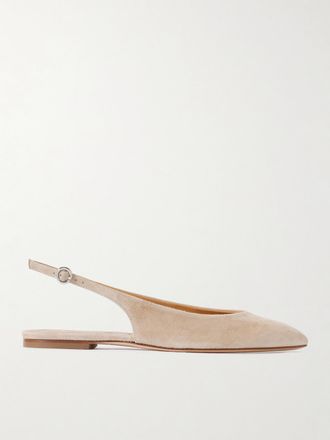 Aeyde Amelia Flache Slingback-schuhe Aus Veloursleder - Neutral