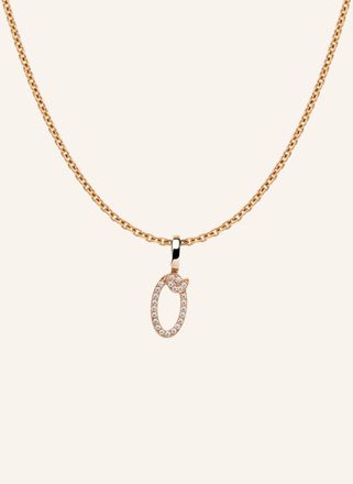 Cada Cada Kette Tiny Diamond Letter O rosegold