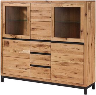 Massivmoebel24 Highboard Wildeiche 166x40x148 natur ge&ouml;lt villanders 107
