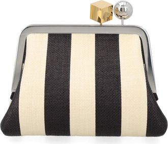 Jacquemus Womens Clutch Le Berlingot Beige Cotton Bags