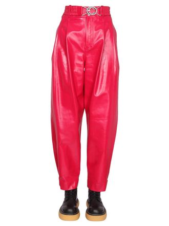 Bottega Veneta Leather Trousers - Red