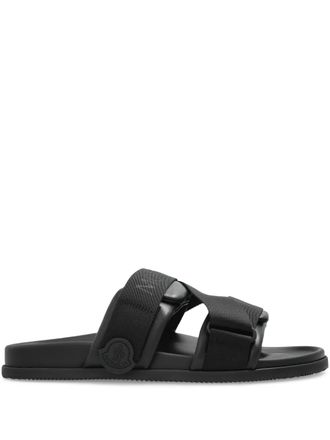 Moncler sandales en cuir - Noir
