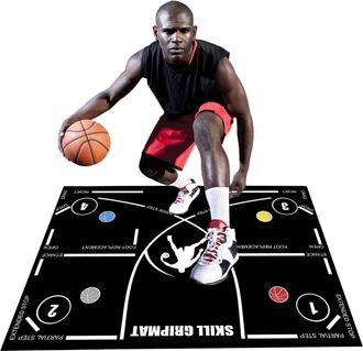 Generico Basketball-Trainingsmatte, Gummi, tragbar, 120 x 85 cm, leises Training, Hilfszubeh&ouml;r f&uuml;r Bal-Spieler