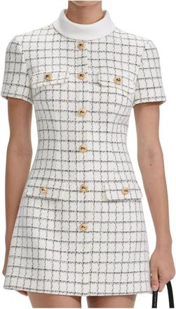 Self Portrait Femme, Robes, Multicolore, Taille: 40 FR Check Boucle Mini Dress