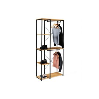 IDMarket Idmarket - Ankleidezimmer Doppelgarderobe Regale b. 90 cm detroit Industriedesign