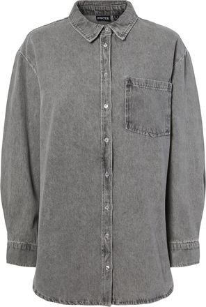 Pieces Damen Jeanshemd PCMAISIE 17150991,Grey Denim,XS