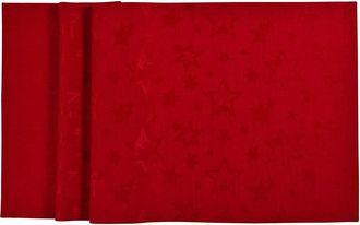 Sander Tischdecke Mitteldecke Weihnachten Cosmo 90 x 90cm Artikel 94904 Fb. 01, rot Polyester Fleckschutz Jacquard Stickerei
