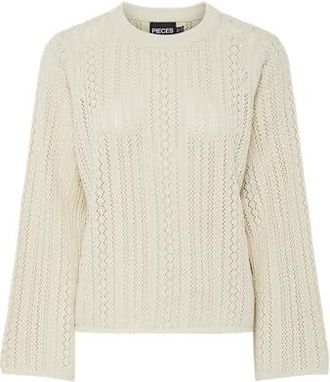 Pieces Pcnuka Ls O-Neck Knit Noos BC, Bouleau, S