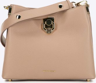 Wittchen Damen-Schultertasche aus Leder mit Schnalle, beige, Naturleder