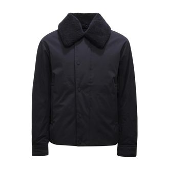Armani Navy Shearling Kragen Daunenjacke - - Jackets - Herren - Blau - L