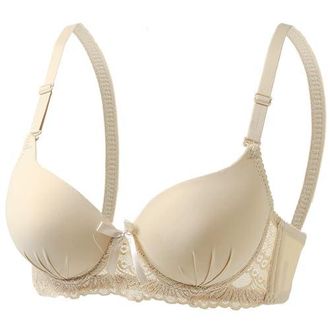 Generic Soutien-gorge push-up &agrave; armatures pour femme, soutien lat&eacute;ral, couverture compl&egrave;te, lingerie confortable, soutien-gorge l&eacute;ger pour tous les jours, bei