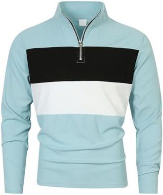 Generic Haut dentraînement de bodybuilding pour homme, coupe ajustée, manches longues, séchage rapide, respirant, vêtements de sport, bleu clair, 3XL