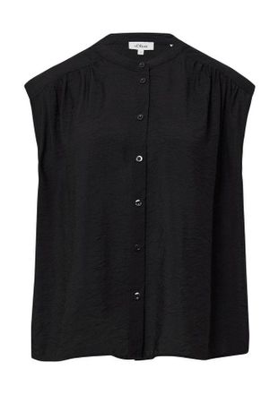 s.Oliver Blusentop Bluse Weites Blusentop mit Raffung und Spitzen-Detail